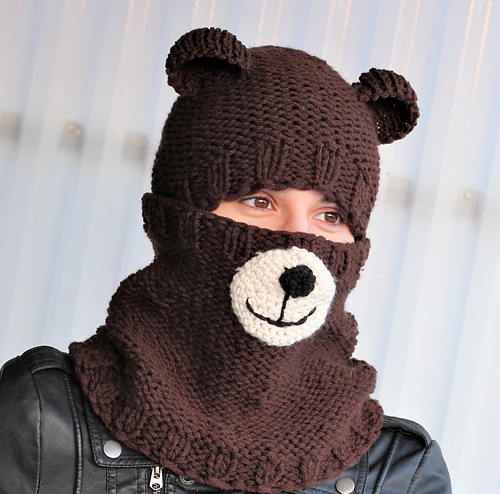 Ravelry: Bertie BEAR Set ( hat+cowl) pattern by April Miller