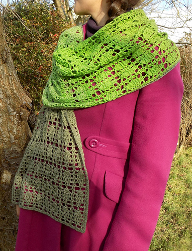Ravelry: Leafy Boughs Wrap pattern by Heather C Gibbs (KCACO.UK)