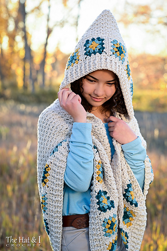 Ravelry: Square Dance Hooded Shawl pattern by Marken of The Hat & I