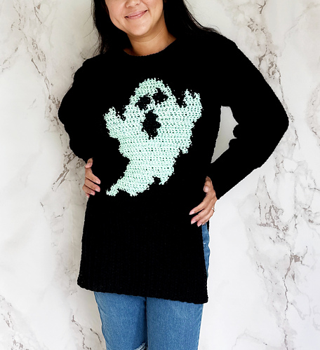 Ravelry: Spooky Ghost Sweater pattern by Shaz
