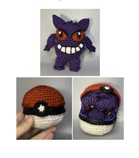 Ravelry: Pokeball to Gangar Reversible pattern by The Nerd Gremlin