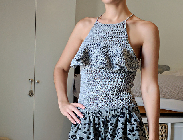 Ravelry: Flirty Ruffle Halter pattern by Michelle Greenberg