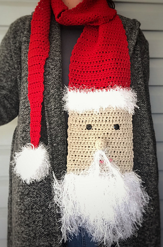 Ravelry: Snuggly Santa Scarf pattern by Rebecca Bedding