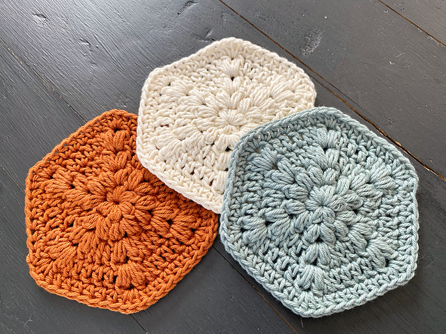 Ravelry: Flower Power Hexagon Coaster pattern by Dayna Perry