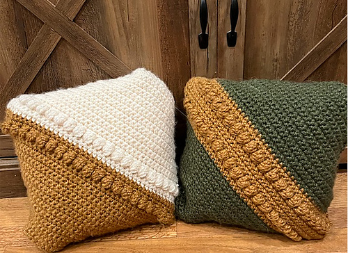 Ravelry: Diagonal Bobble Pillow pattern by Stacey Roman