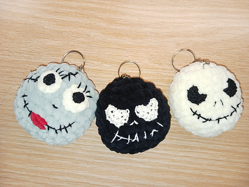 Ravelry: Jack and Sally head Keychain pattern by Thereasa J Byrd