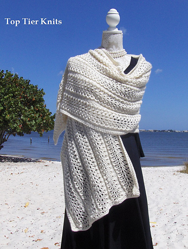 Ravelry: Cream Lace Wrap pattern by Top Tier Knits