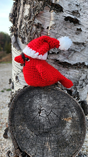 Ravelry: Cardinal Bird with Santa Hat pattern by Tory Pace
