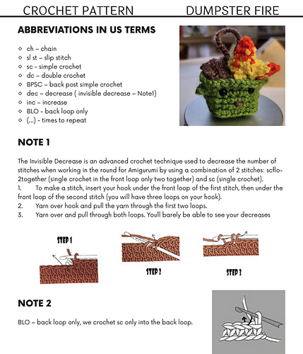 Ravelry: Mini Dumpster Fire pattern by Tory Pace