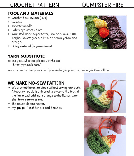 Ravelry: Mini Dumpster Fire pattern by Tory Pace