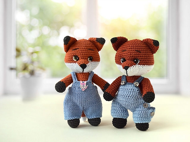 Ravelry: Fox in overalls pattern by Tatyana Lebedenko