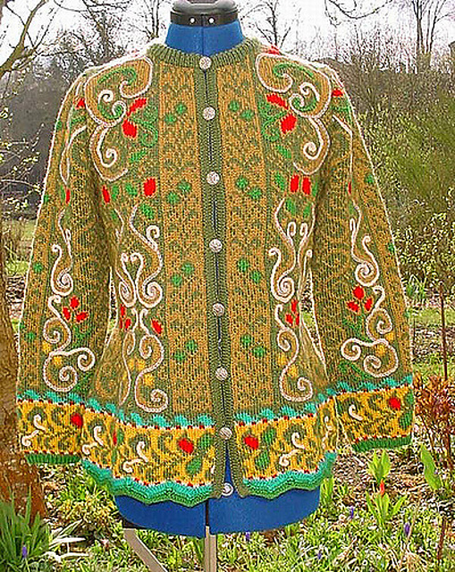 Ravelry: Fitted Jacket with Embroidery pattern by Kari Haugen