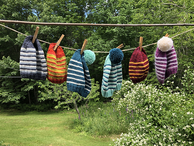 Ravelry: Sporty Stripey Caps For Kids pattern by Mary O'Shea