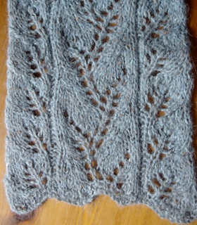 Ravelry: Vine Lace and Leaf panel scarf pattern by Twisted Classics