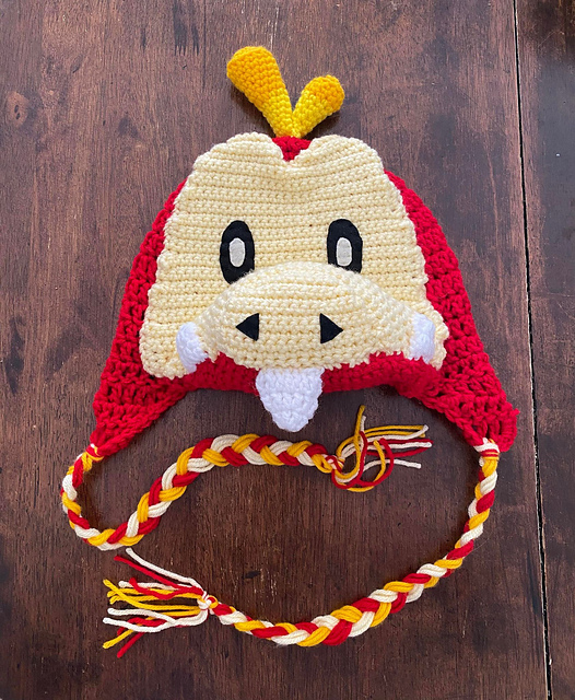 Ravelry: Pokemon Fuecoco Earflap Hat pattern by Aimee Musselman