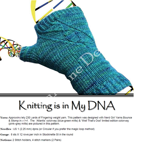 Ravelry: Knitting is in My DNA pattern by Celia Jones