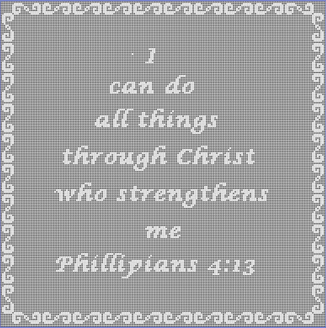 Ravelry: Phillipians 4:13 pattern by Celina Vollick