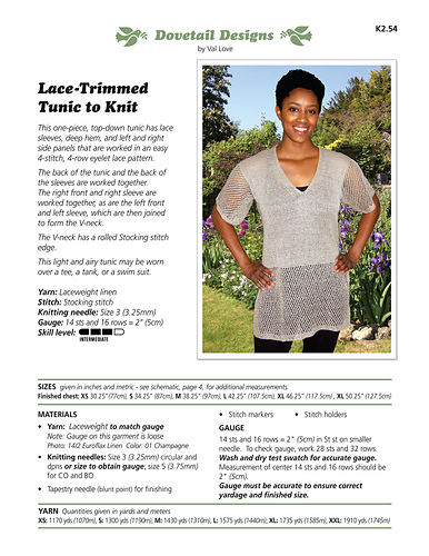 Ravelry: Lace-Trimmed Tunic to Knit pattern by Val Love