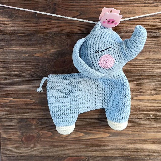 Ravelry: Sleeping Elephant Baby Lovey pattern by Valerie Burova