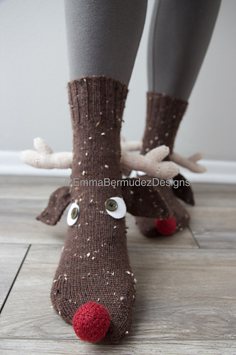 Ravelry: Rudolph Socks pattern by Emma Bermudez