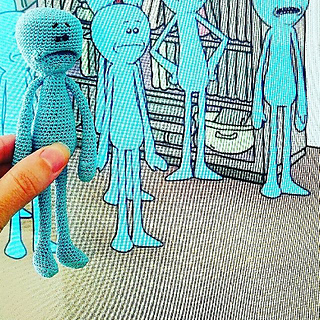 Ravelry: Startled Mr Meeseeks pattern by Ves C