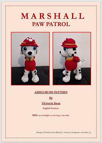 Ravelry: Marshall Paw Patrol pattern by Victoria Sosa