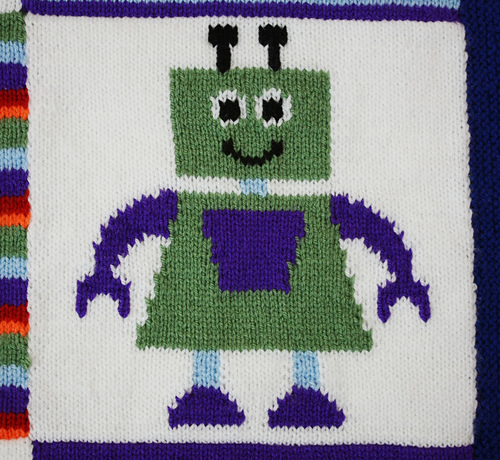 Ravelry: The Knitbots baby blanket pattern by Vikki Bird