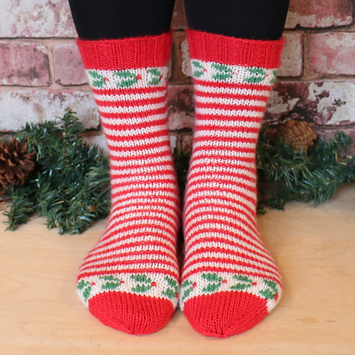 Ravelry: Jolly Holly Socks pattern by Vikki Bird