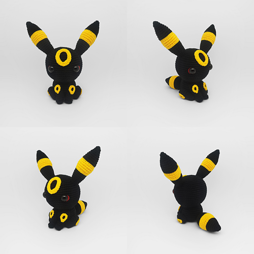 Ravelry: Eevee, Espeon & Umbreon pattern by Erin Kim