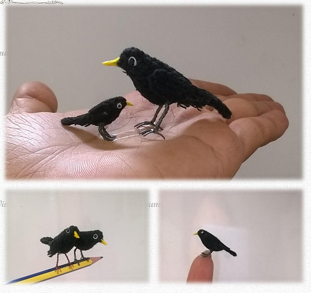 Ravelry: Mini Blackbird amigurumi pattern by Vina amigurumi
