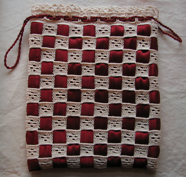 Ravelry: Crocheted Reticule Bag with Silk Ribbons pattern by Vix Holmqvist