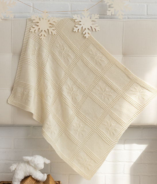 Ravelry: #12 Purl Stitch Snowflake Blanket pattern by Rosemary Drysdale