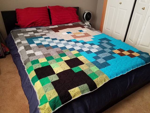 Ravelry: VortexCrochet's Minecraft Blanket Steve & Creeper