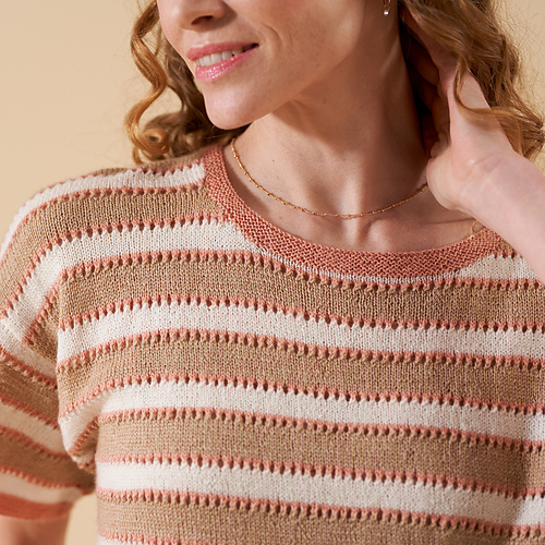 Ravelry: Clara Eyelet Striped Top pattern by Chloe Elizabeth Birch