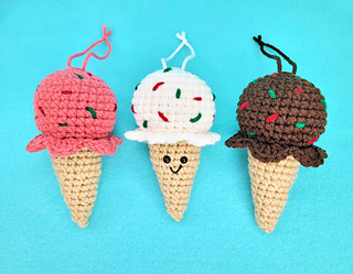 Ravelry: Ice Cream Cone Ornament pattern by Wandering Tree Crochet