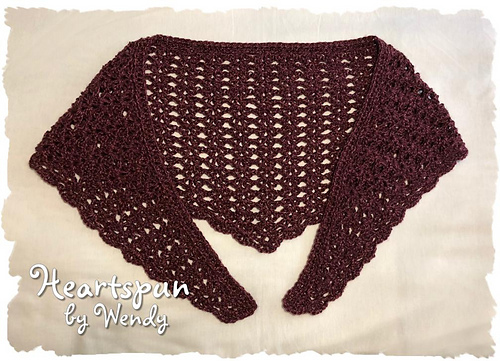 Ravelry: Triangle Shell Shawl with Flower Clip pattern by Wendy Connor