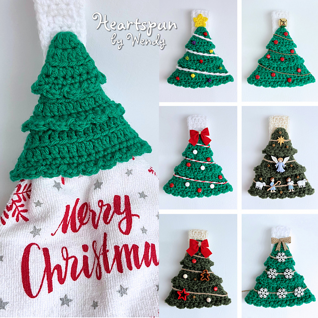 Ravelry: Layered Christmas Tree Towel Holder Ring pattern by Wendy Connor