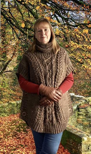Ravelry: Ladies Aran Crofter Poncho pattern by Rhona Larkin