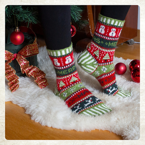 Ravelry: Merry Xmas Socks pattern by Anna Hewitt