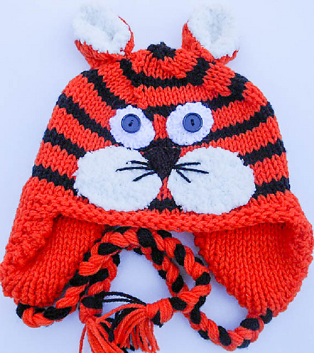 Ravelry: Tiger Cat Animal Hat knit pattern by Wistfully Woolen