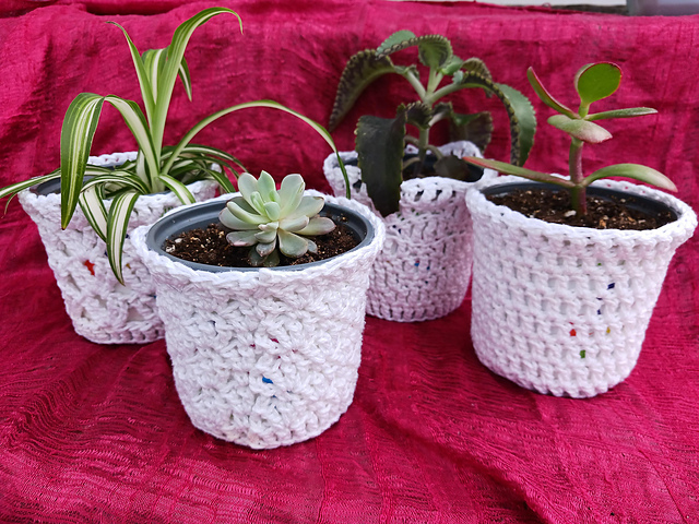 Ravelry: Crocheted Plant Pot Cozies pattern by Monica Vereana Williams
