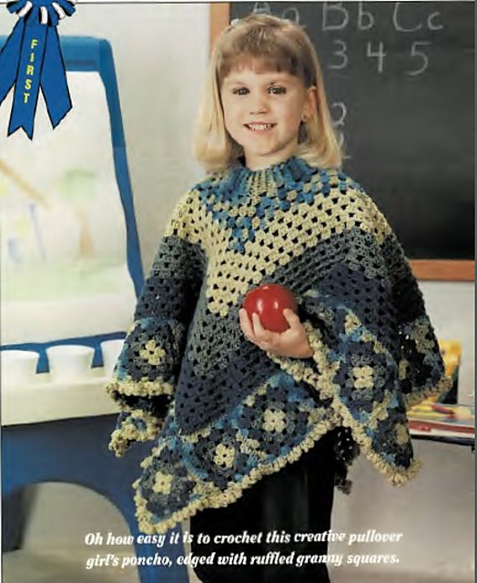 Ravelry: Granny Square Poncho pattern by Brenda Reiter