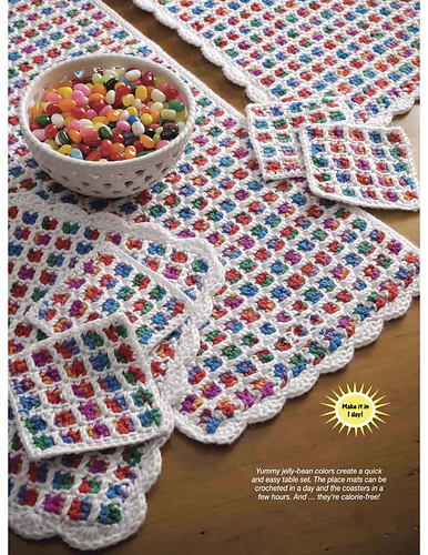 Ravelry: Jelly-Bean Table Set pattern by Louise Puchaty