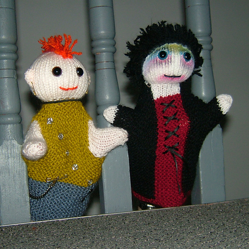 Ravelry: Glove puppets: Goth & Punk pattern by Woolly Thoughts