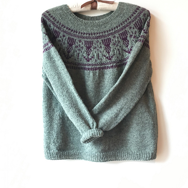 Ravelry: Regal Thistle Sweater pattern by Carolyn Holbrook