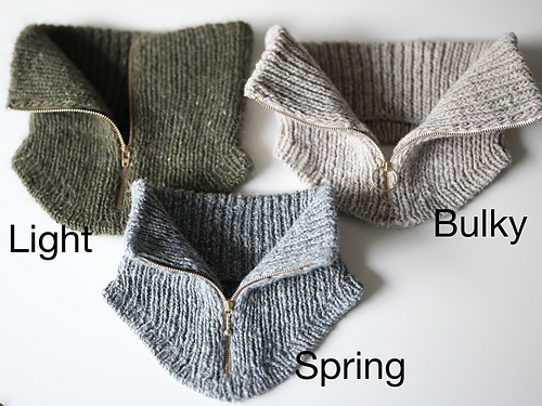 Ravelry: Zippered Rib Collar pattern by Rui Yamamuro