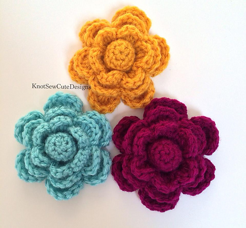 Ravelry: Three Layer Flower pattern by Knot Sew Cute Designs