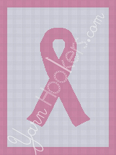 Ravelry: Breast Cancer Pink Ribbon Graph Chart pattern by YARNHOOKERS.COM