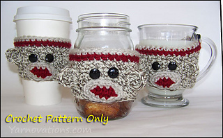 Ravelry: Traditional Sock Monkey Cup Cozy pattern by Yarn Twins