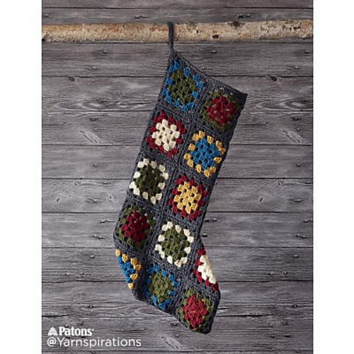 Ravelry: Granny Square Stocking pattern by Yarnspirations Design Studio